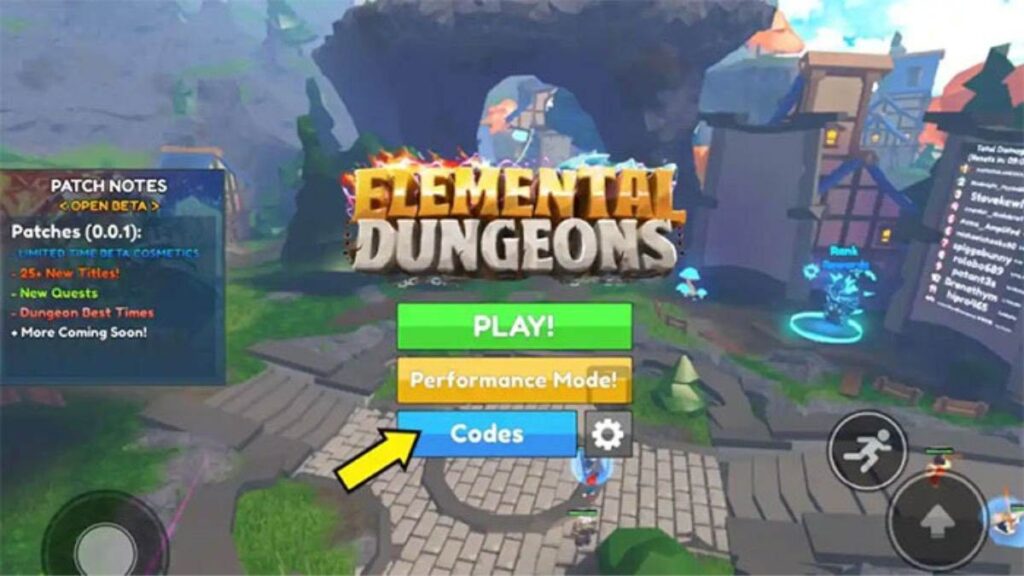 Code Elemental Dungeons roblox mới nhất đang hoạt động